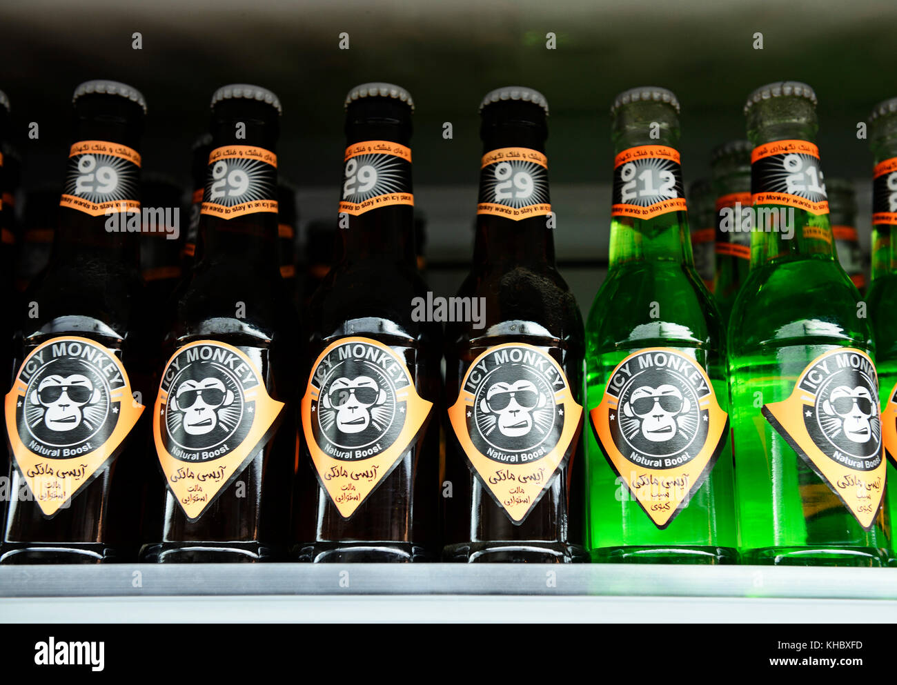 Bottles of lemonade Icy Monkey, Iran Stock Photo - Alamy