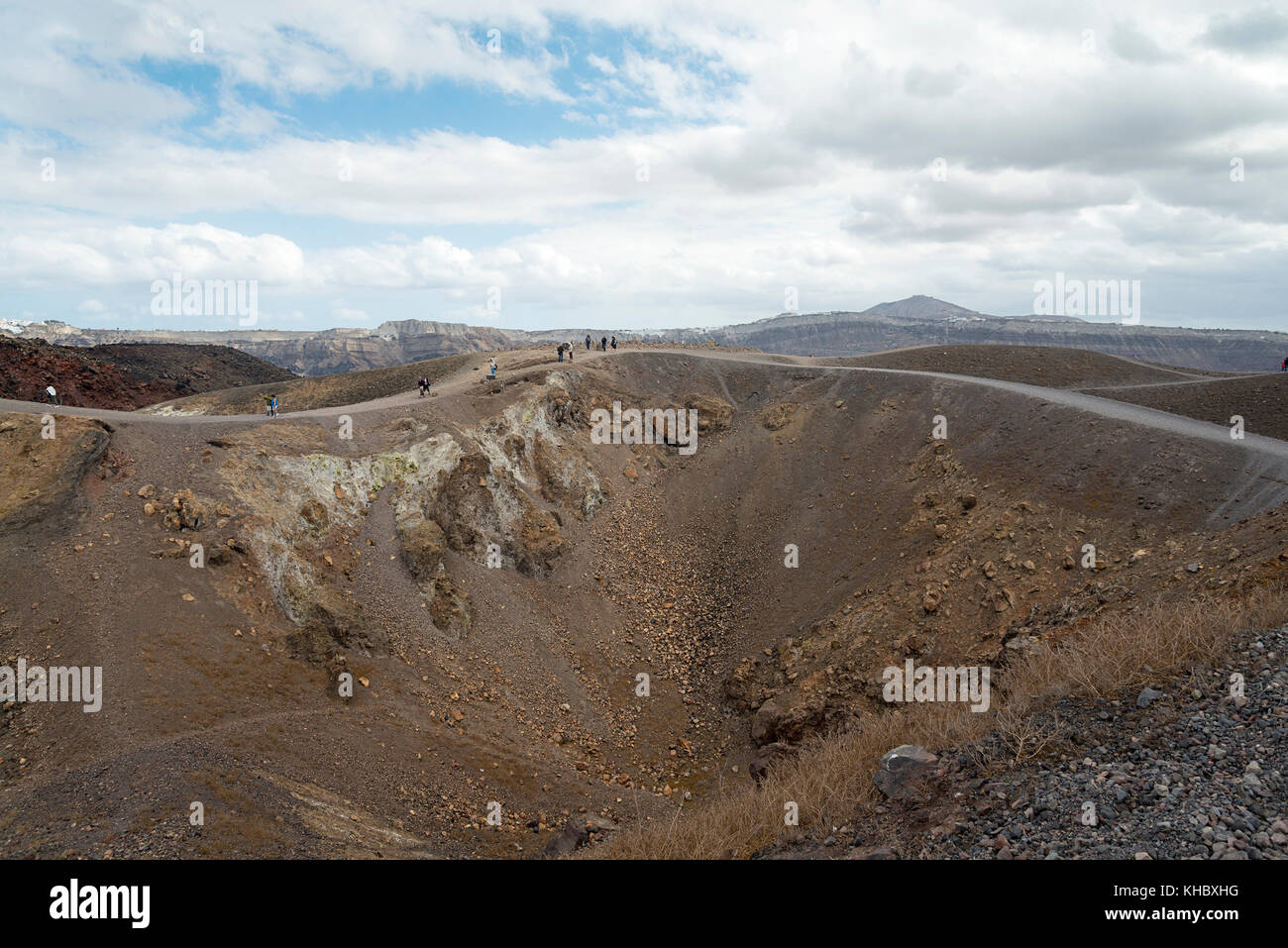 Exotic rocky road to the crater of the volcano. The volcano is located ...
