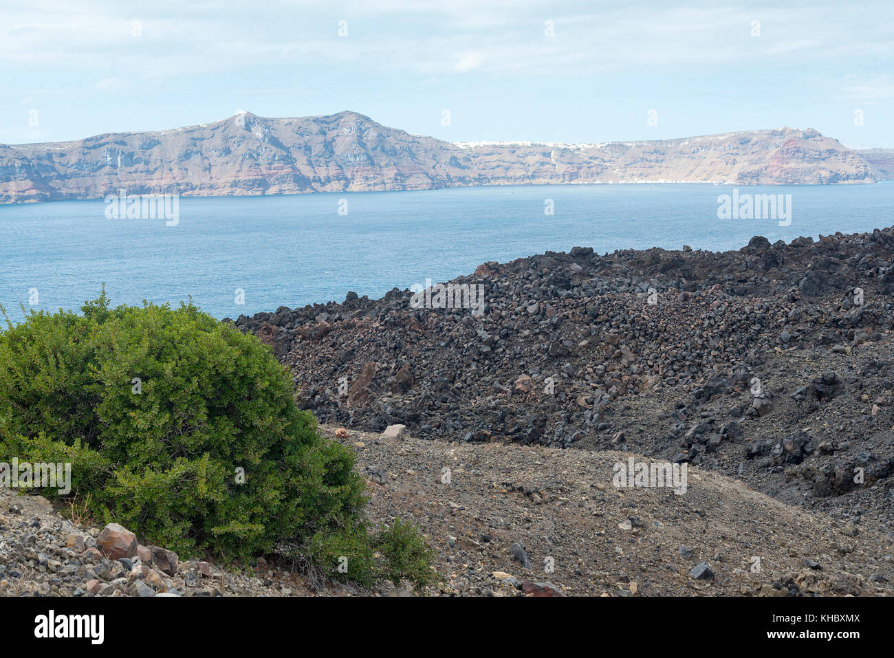Exotic rocky road to the crater of the volcano. The volcano is located ...