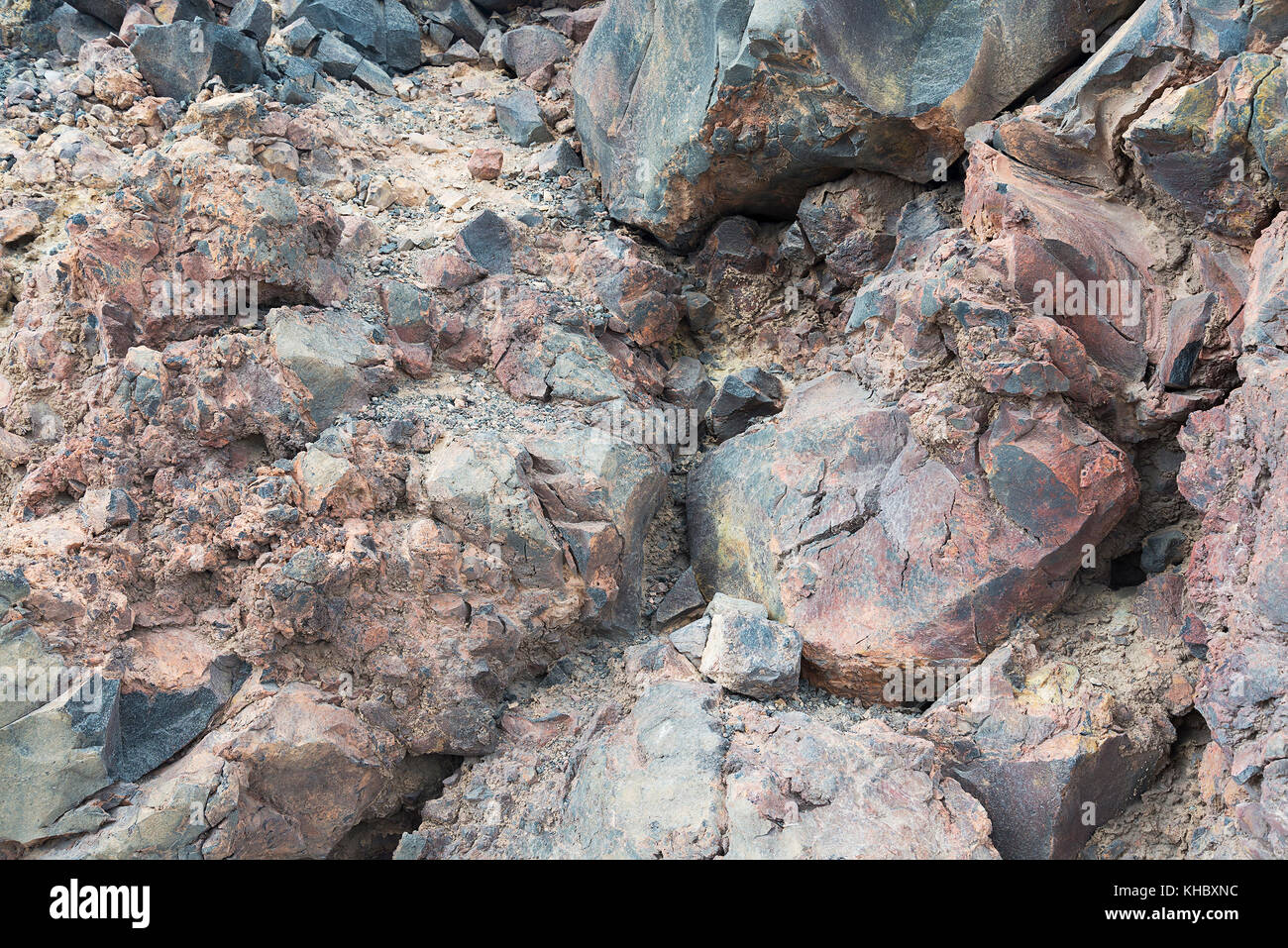 The texture of the volcanic stone of the Caldera in Santorini Stock ...