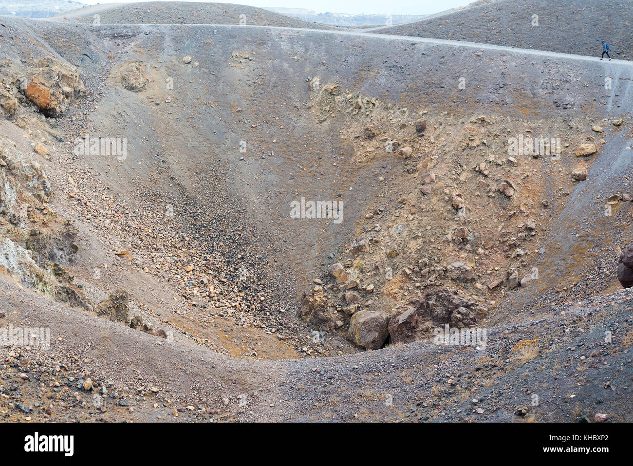 Exotic rocky road to the crater of the volcano. The volcano is located ...