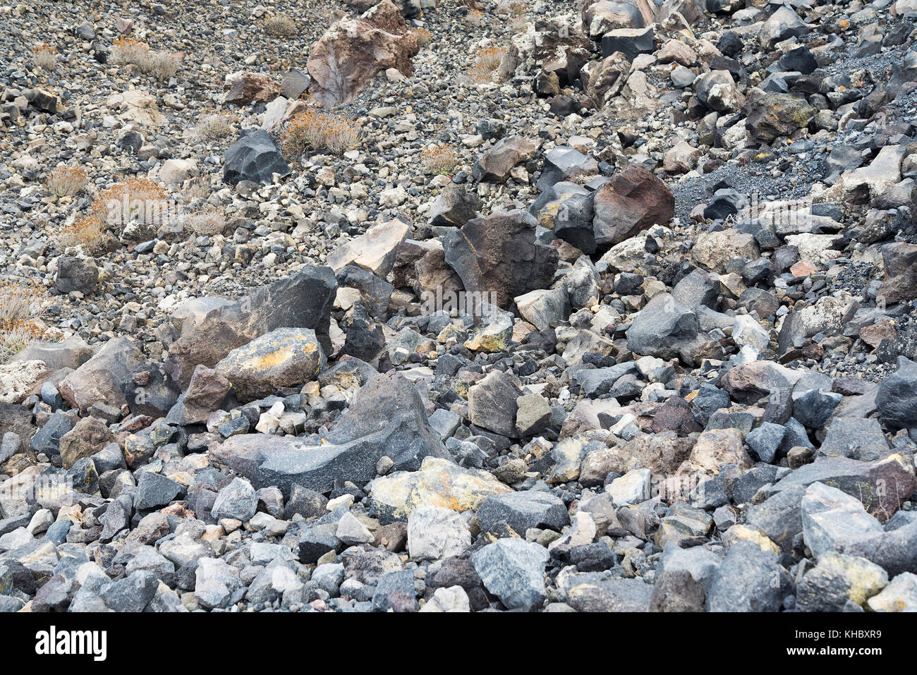 The texture of the volcanic stone of the Caldera in Santorini Stock ...