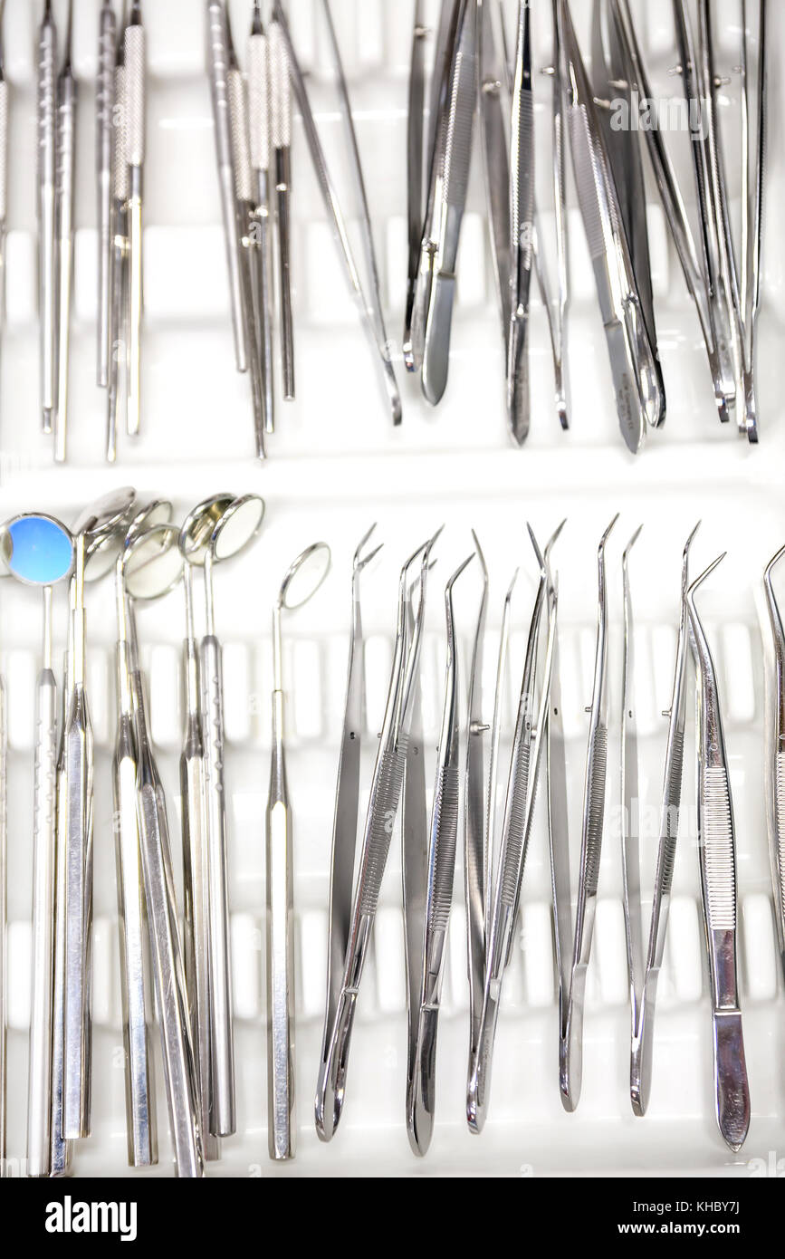 Dental tools and equipment closeup Stock Photo - Alamy