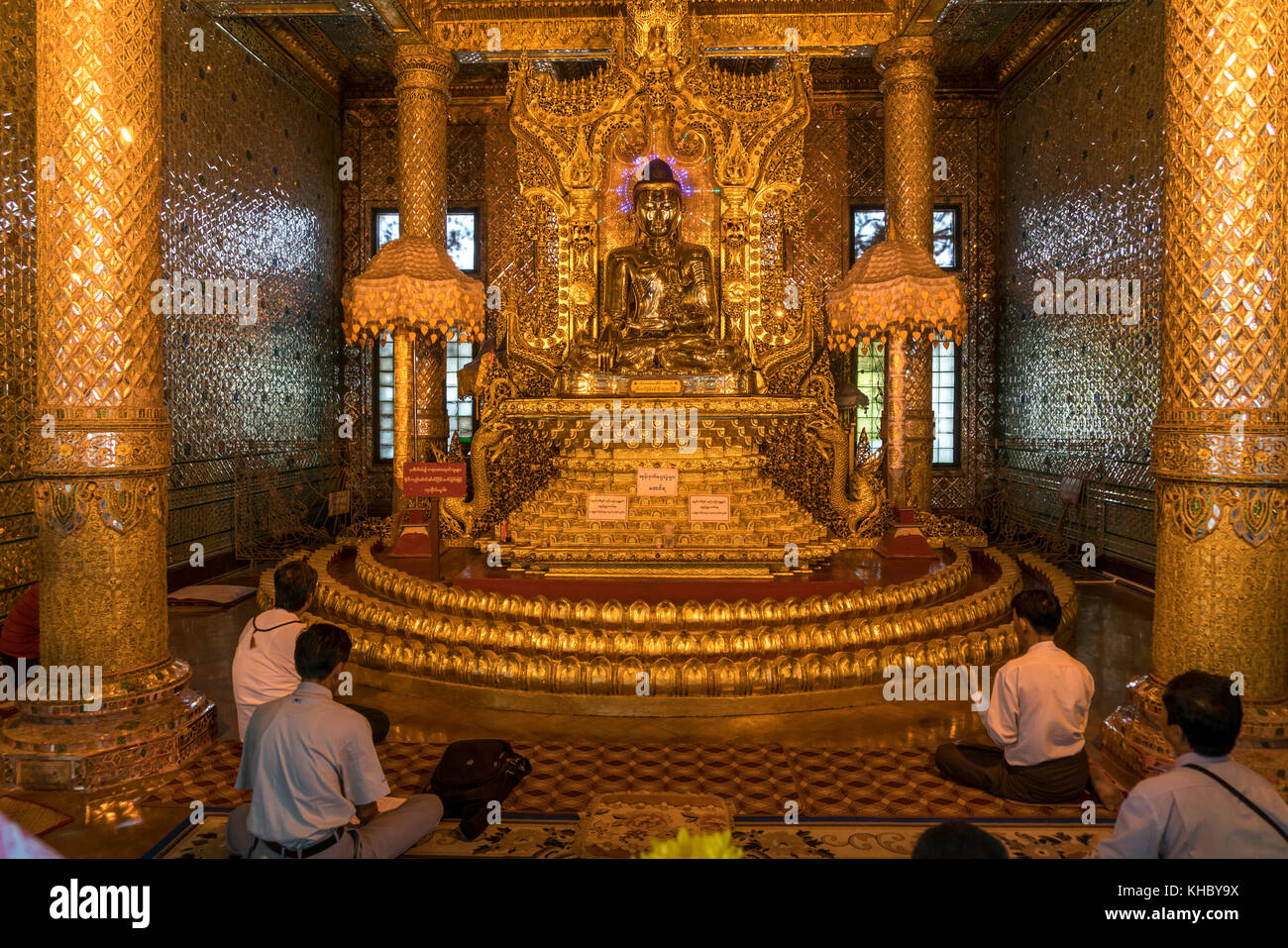 Buddha statue in the Botataung Pagoda, Rangoon, Myanmar Stock Photo - Alamy
