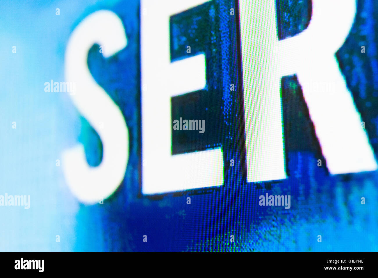 Lettering on white Background, Macro Photography of Television Screen ...