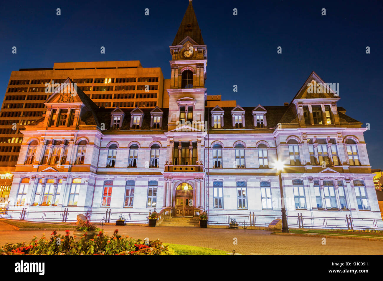 Halifax City Hall at evening. Halifax, Nova Scotia, Canada Stock Photo ...
