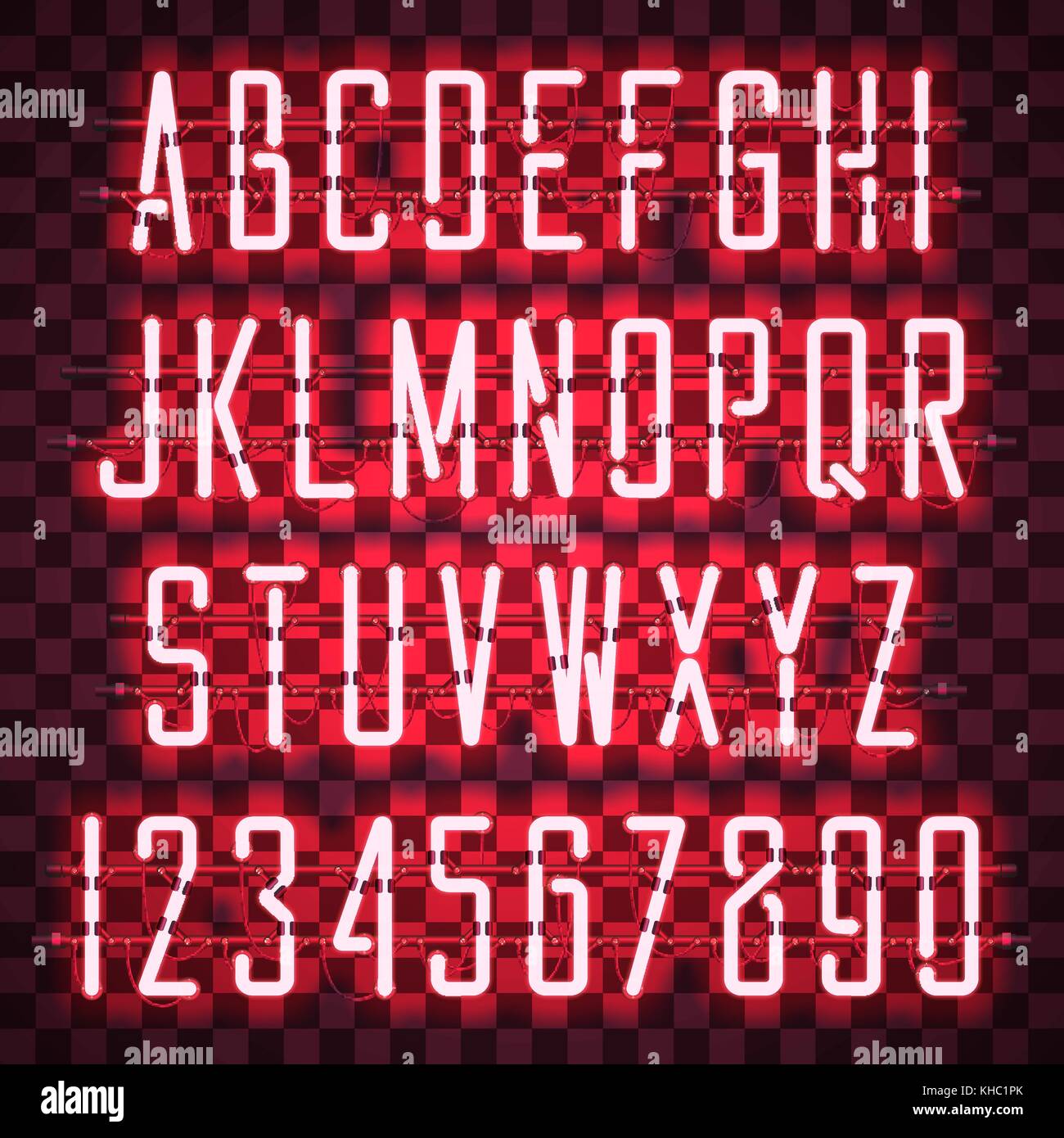 Glowing Red Neon Casual Script Font Stock Vector Image & Art - Alamy