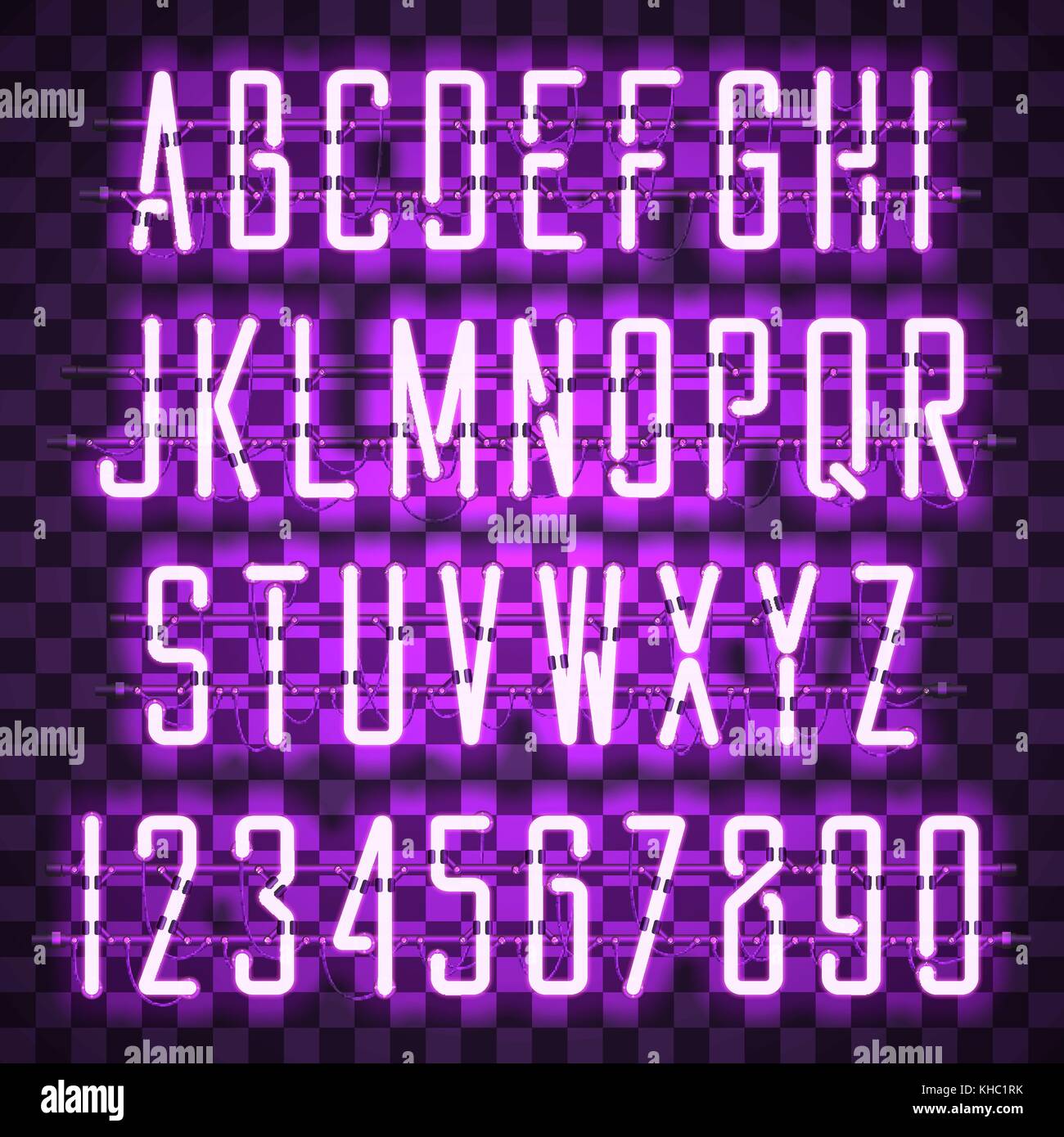 Glowing Purple Neon Casual Script Font Stock Vector Image & Art - Alamy