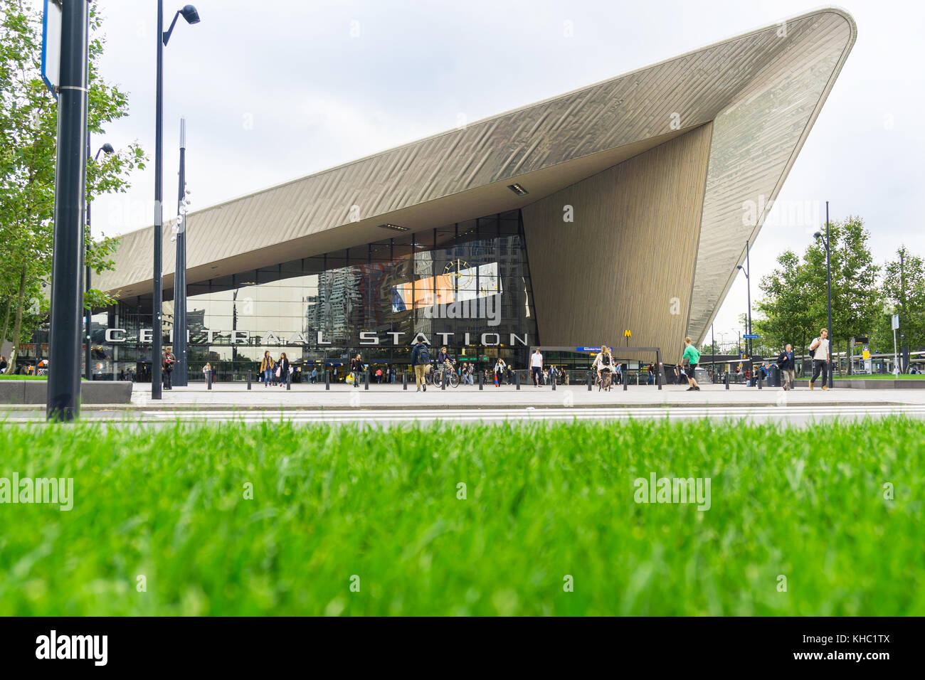 ROTTERDAM, HOLLAND - AUGUST 24, 2017; Low point of view angular ...