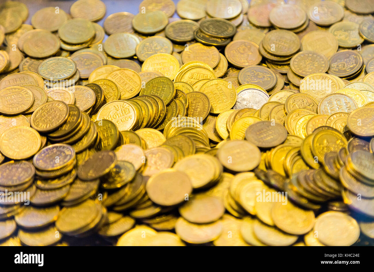 Gold coins make a person feel rich! Stock Photo - Alamy
