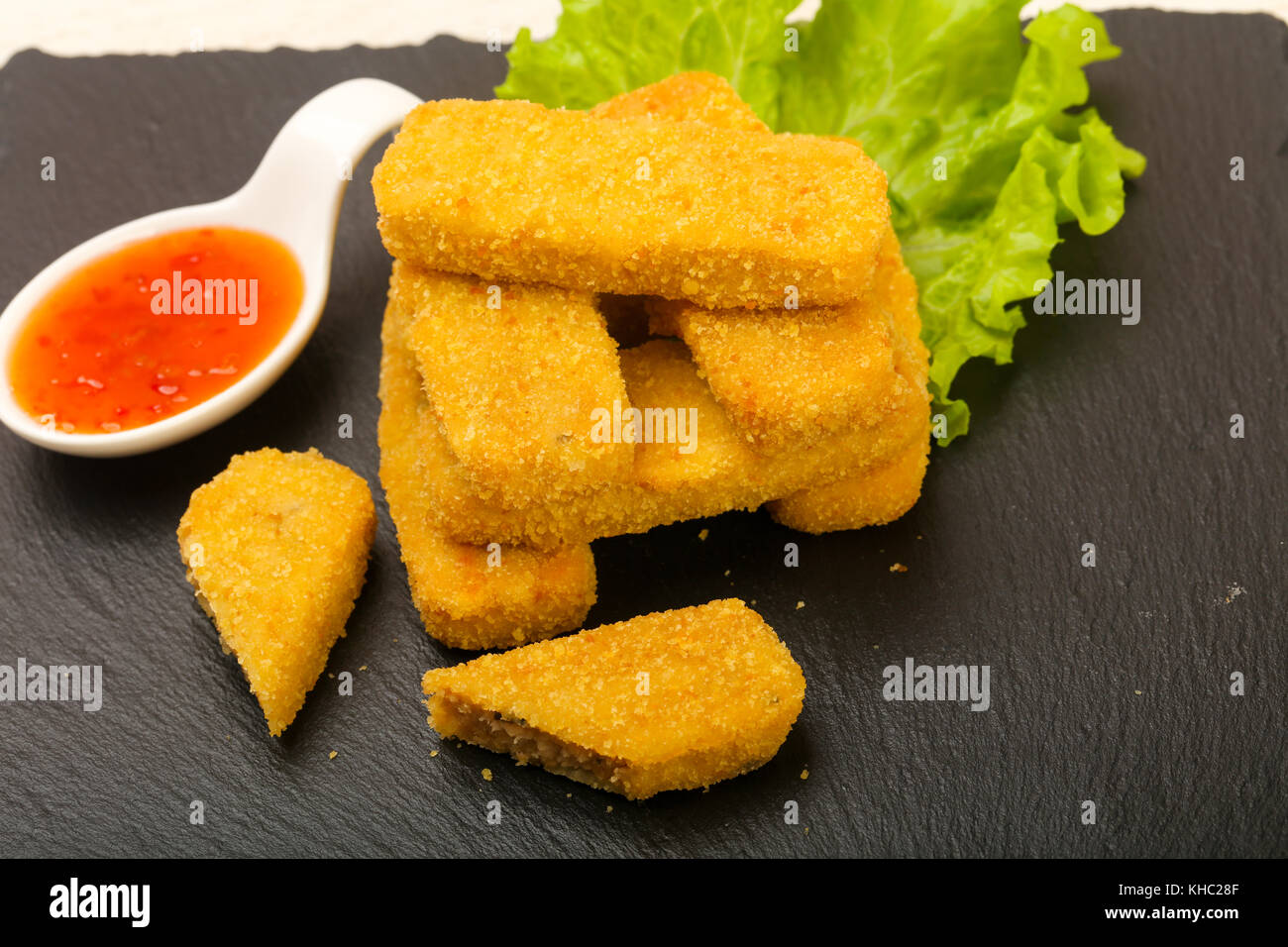 Salmon Fish sticks Stock Photo - Alamy
