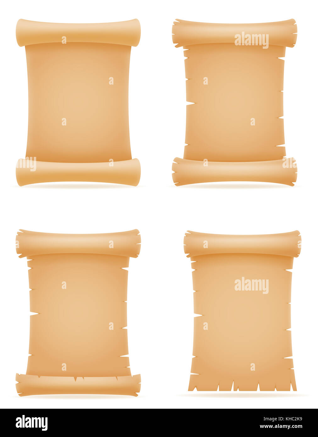 old paper scroll vector illustration isolated on white background Stock ...