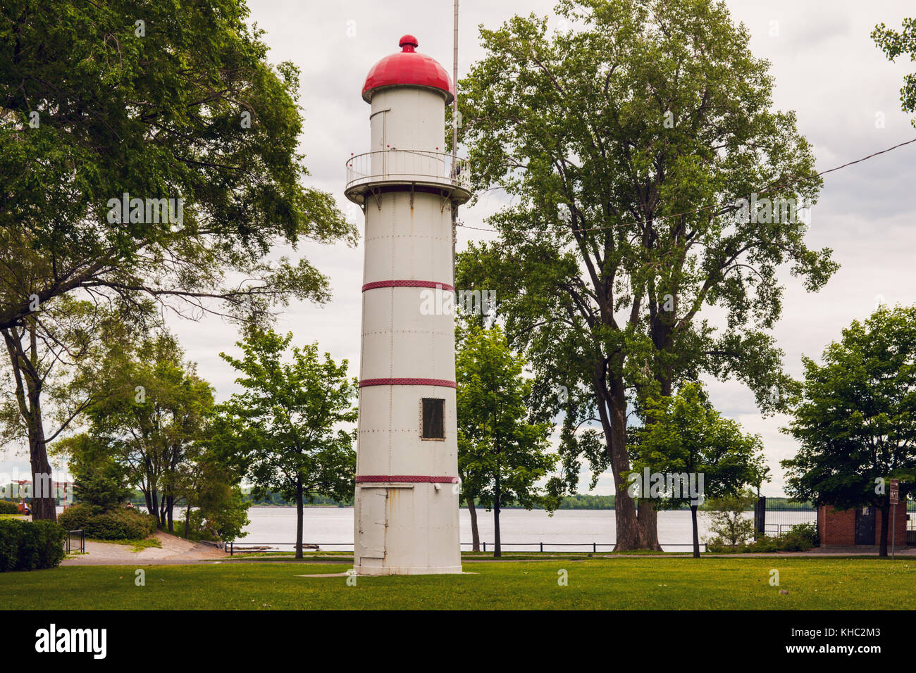Lachine Range Rear Lighthouse by St. Lawrence River. Quebec, Canada ...