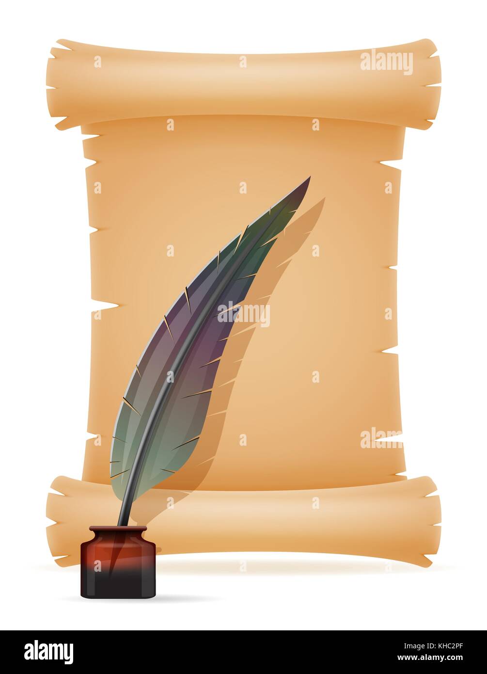 old paper scroll vector illustration isolated on white background Stock ...