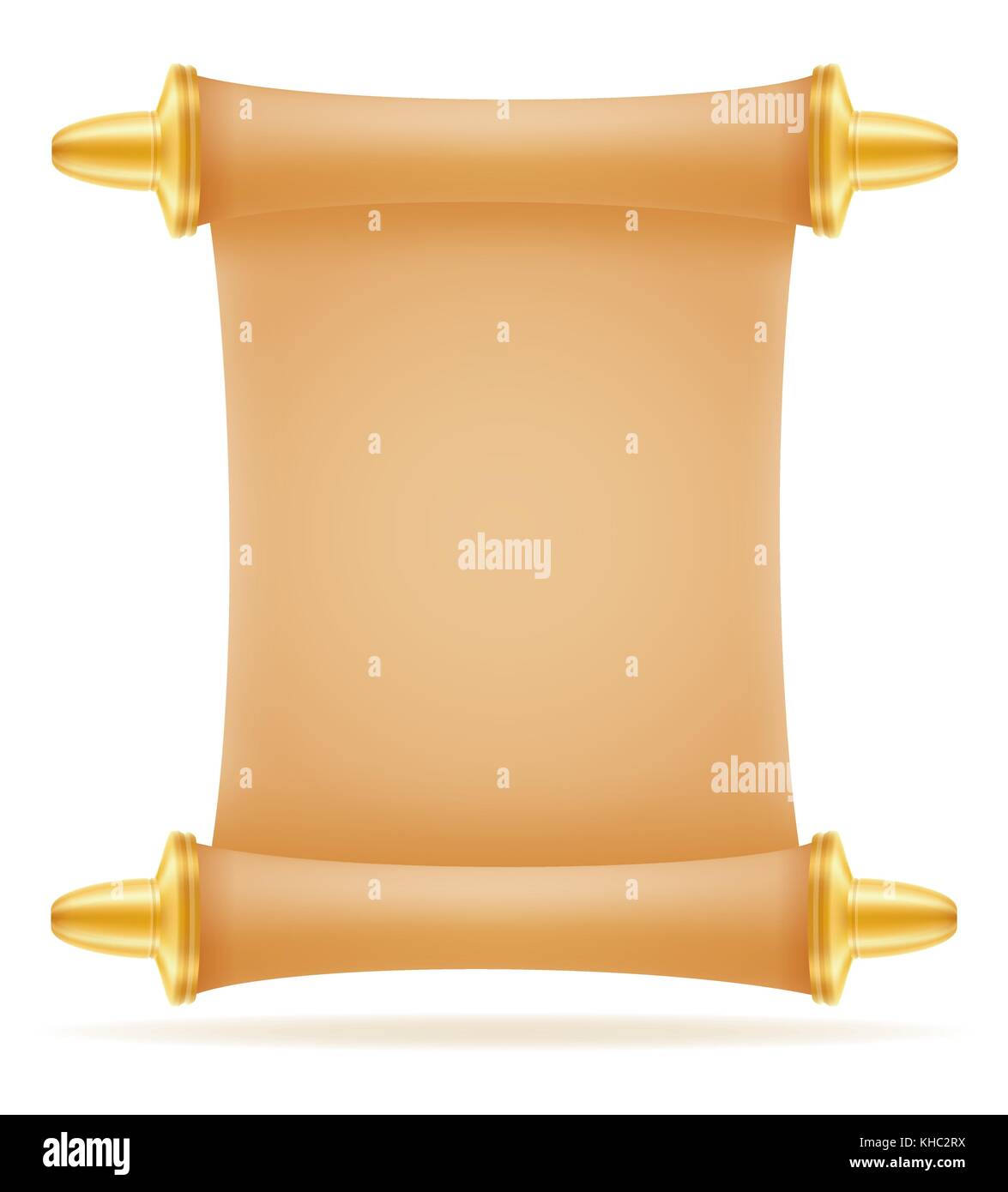 old paper scroll vector illustration isolated on white background Stock ...