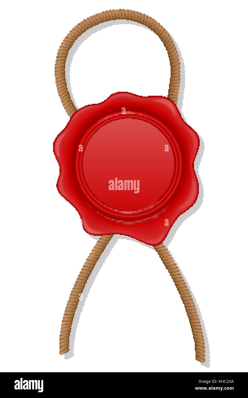 red wax stamp vector illustration isolated on white background Stock ...
