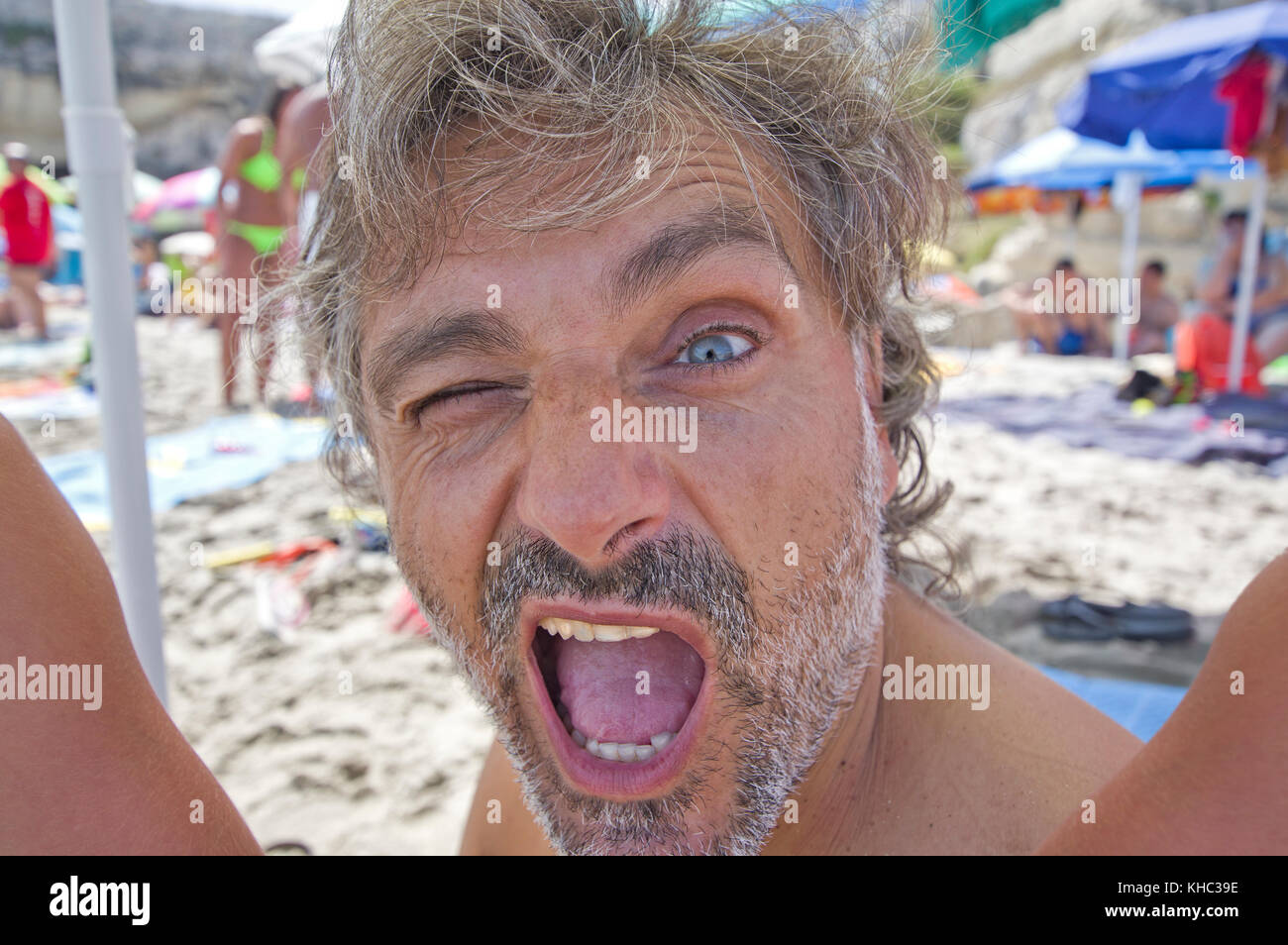 Winking man hi-res stock photography and images - Alamy