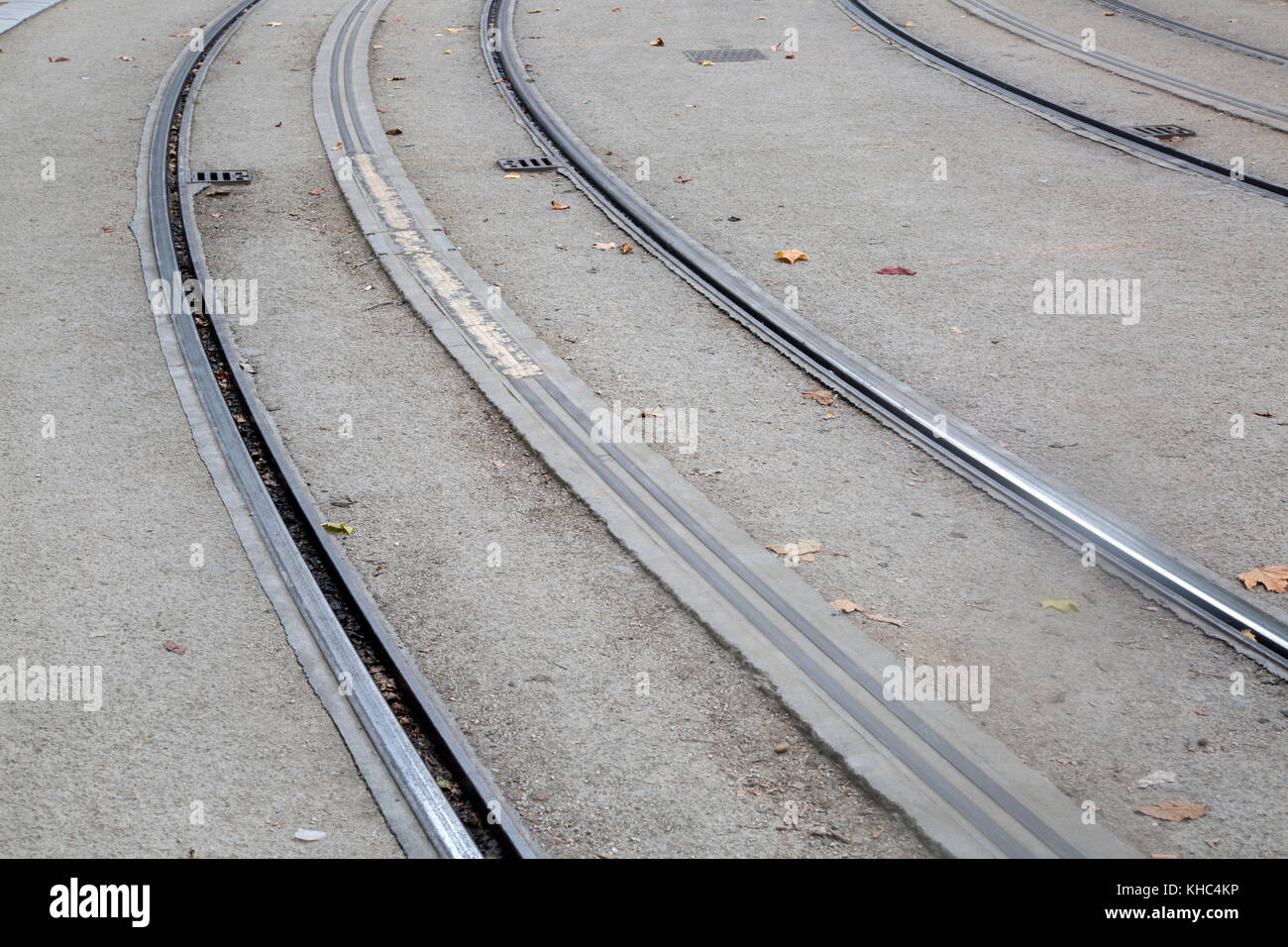 Tram Track in Bordeaux, France Stock Photo - Alamy