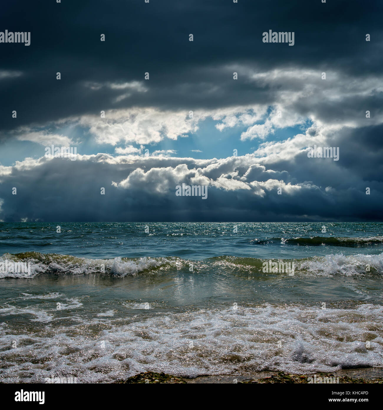 dramatic sky over stormy sea Stock Photo - Alamy
