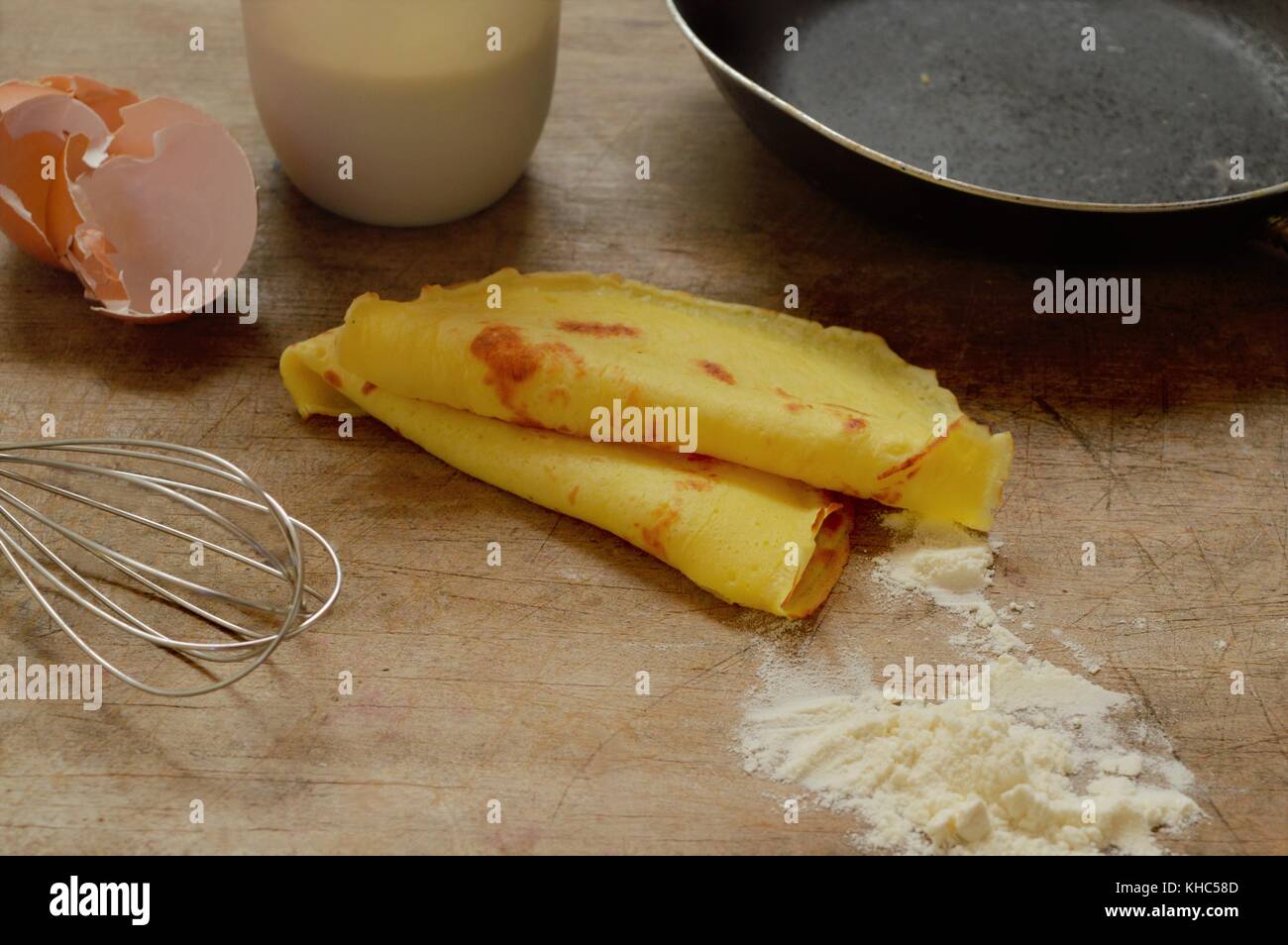 Process making homemade pancakes hi-res stock photography and images ...