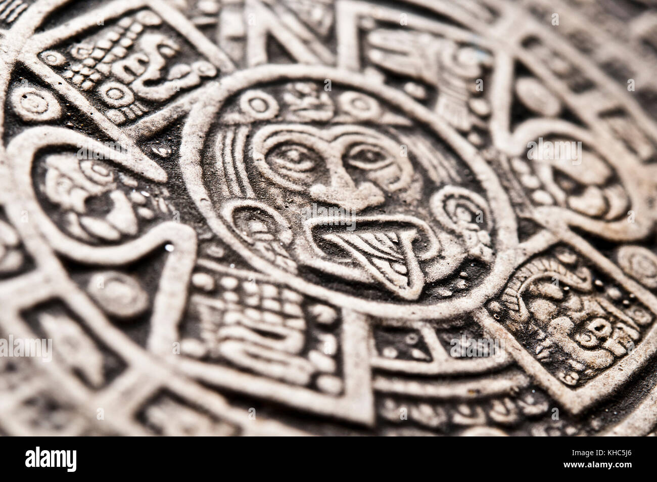 Aztec calendar stone closeup Stock Photo - Alamy