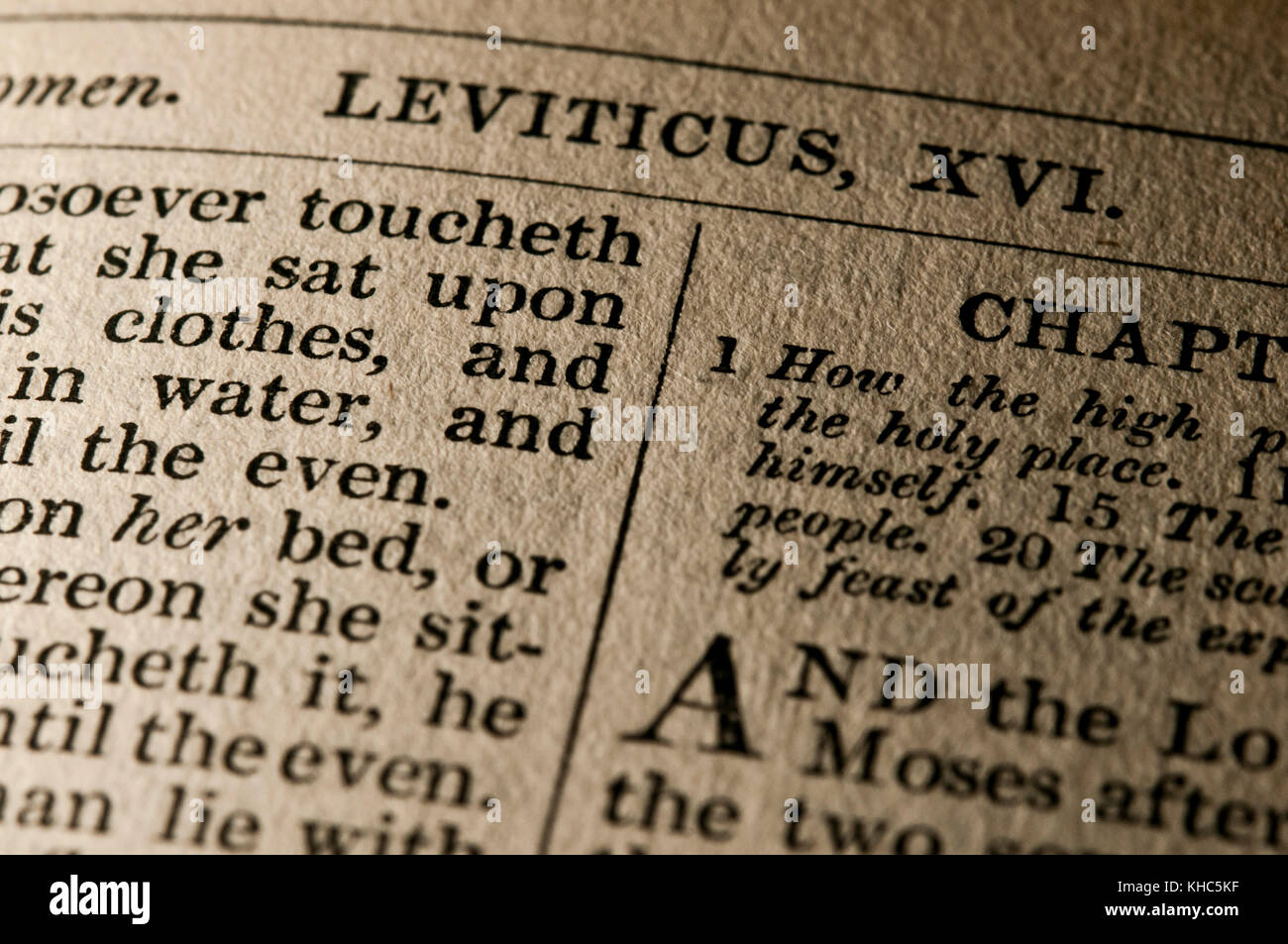 close up of the Holy Bible page of Leviticus Stock Photo - Alamy