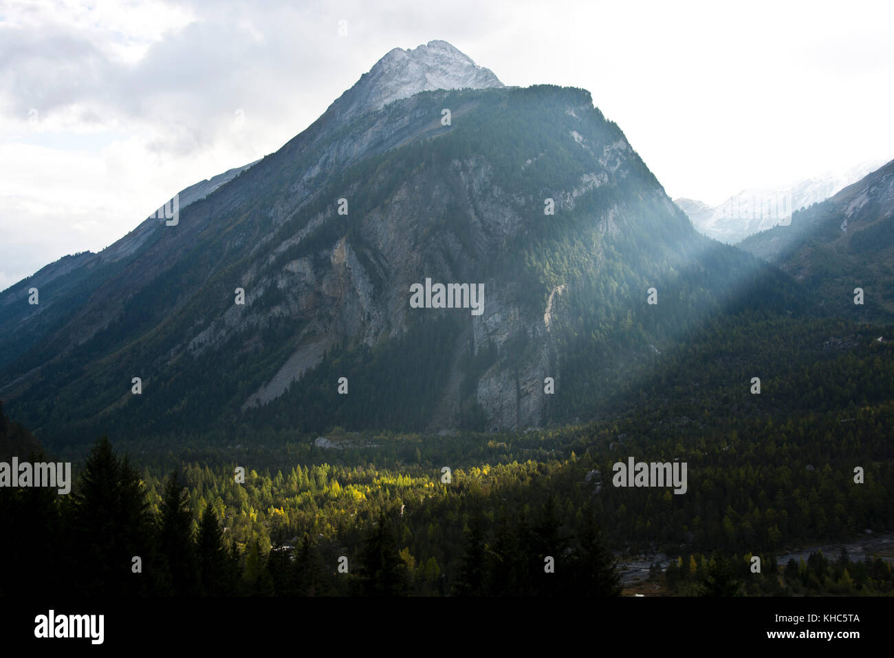 Sunrays at derborence *** Local Caption *** switzerland, valais ...