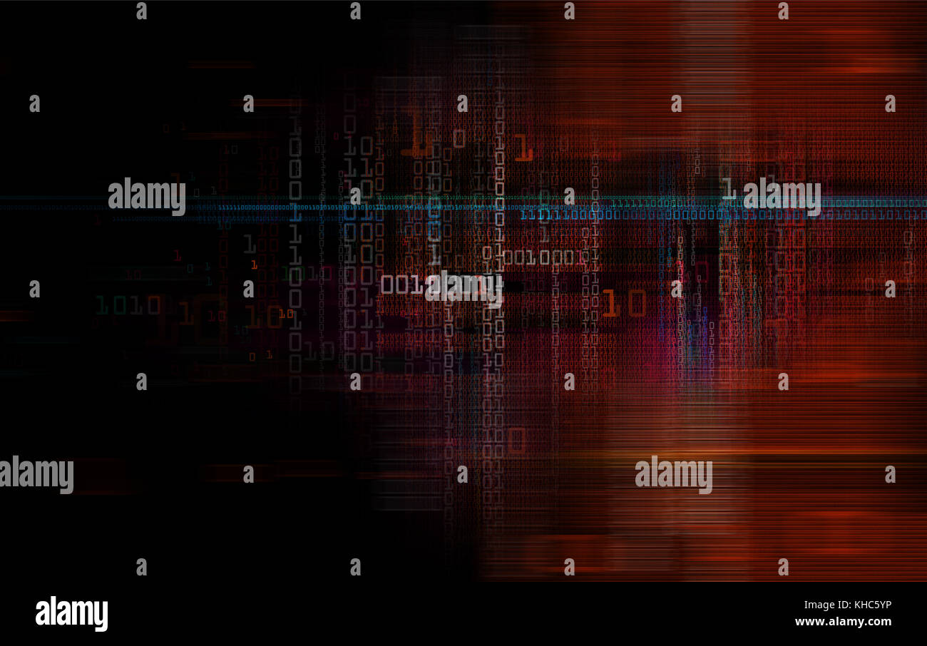 Digital Binary Data And Electronic Circuit Board Cyber Security