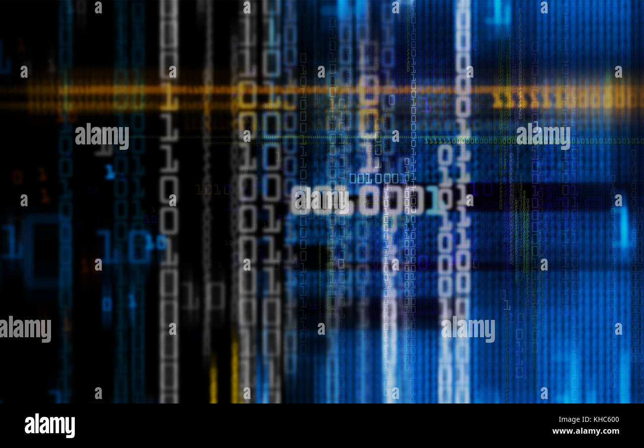 Digital Binary Data And Electronic Circuit Board Cyber Security