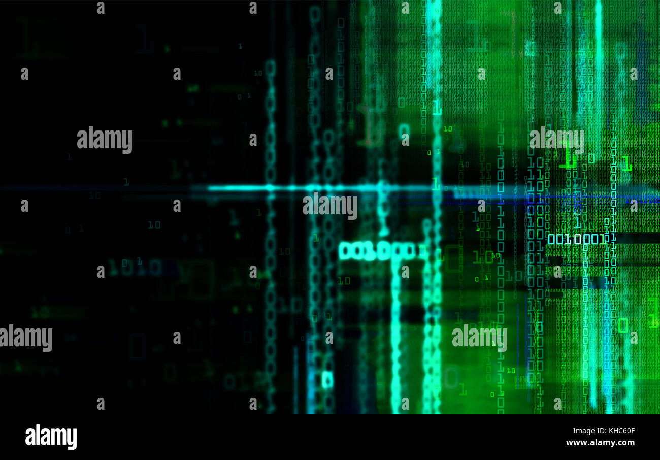 Digital Binary Data And Electronic Circuit Board Cyber Security