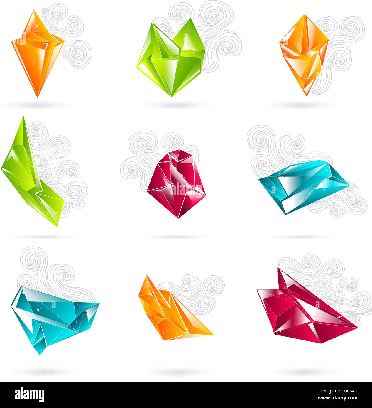 Set of symbol and shapes. Trendy icons and logotypes. Business signs ...