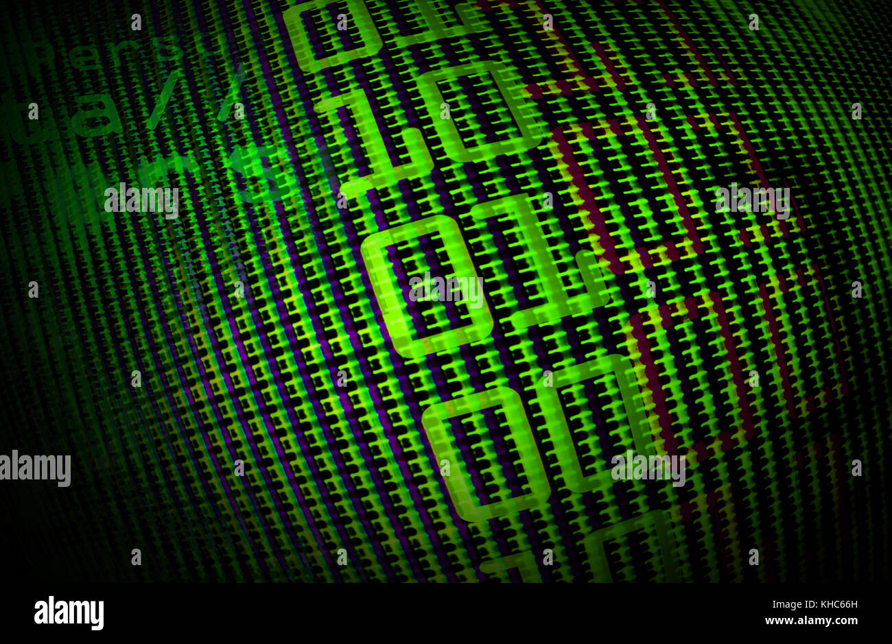 Digital binary data on computer monitor screen. Close-up with small depth resolution Stock Photo ...
