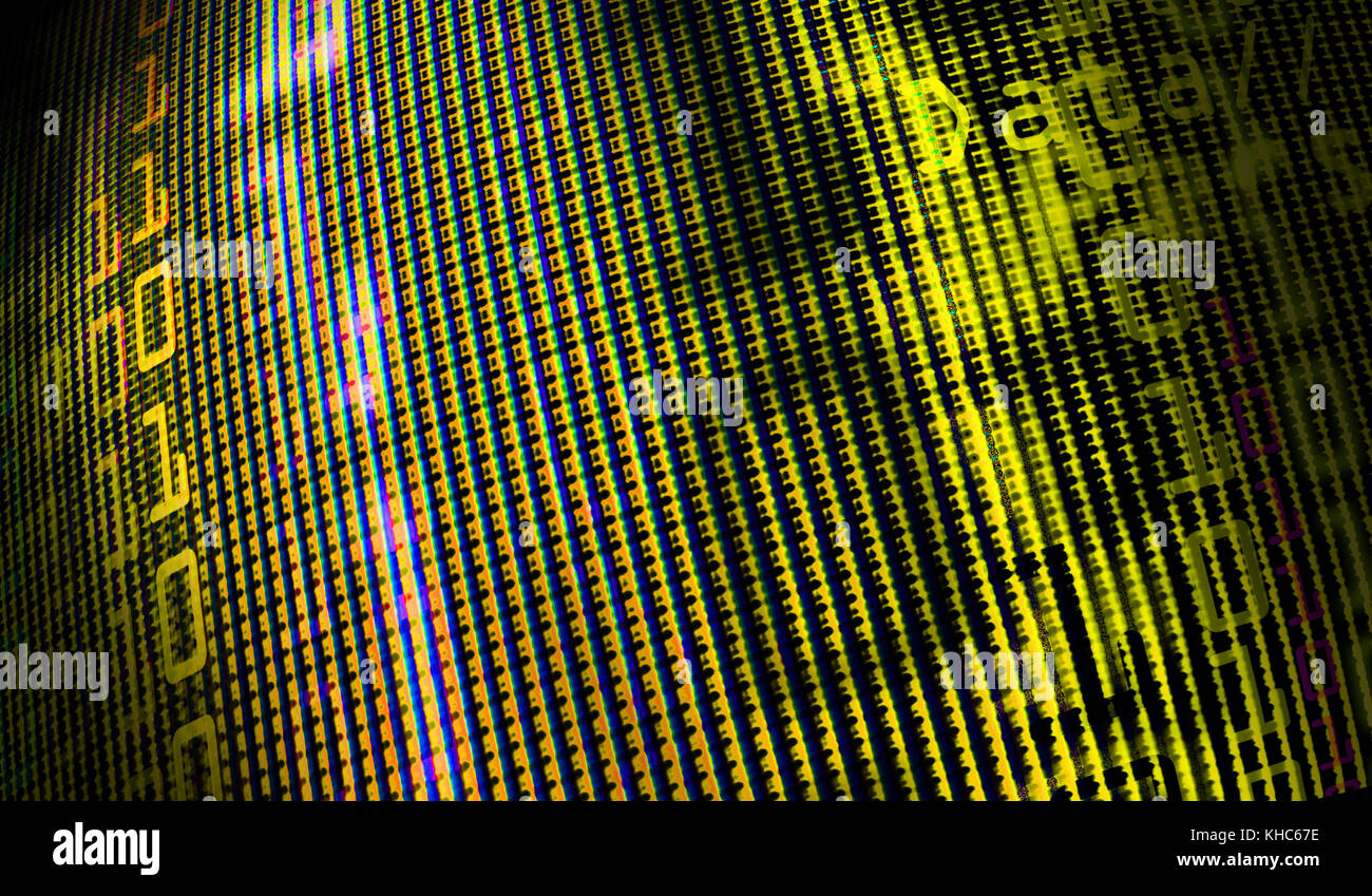 Digital binary data on computer monitor screen. Close-up with small depth resolution Stock Photo ...