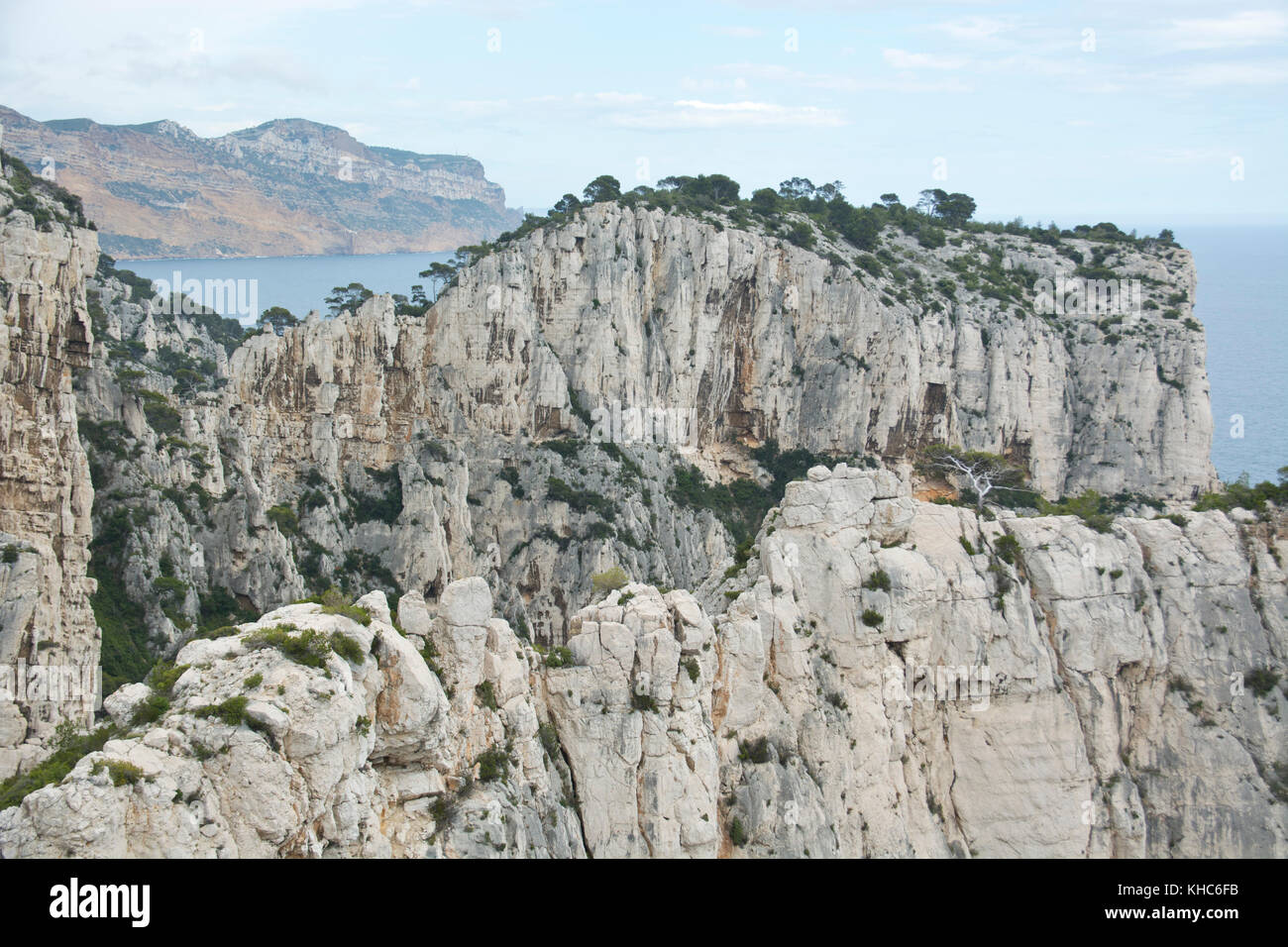 White cliffs in Calanques national park *** Local Caption *** France ...