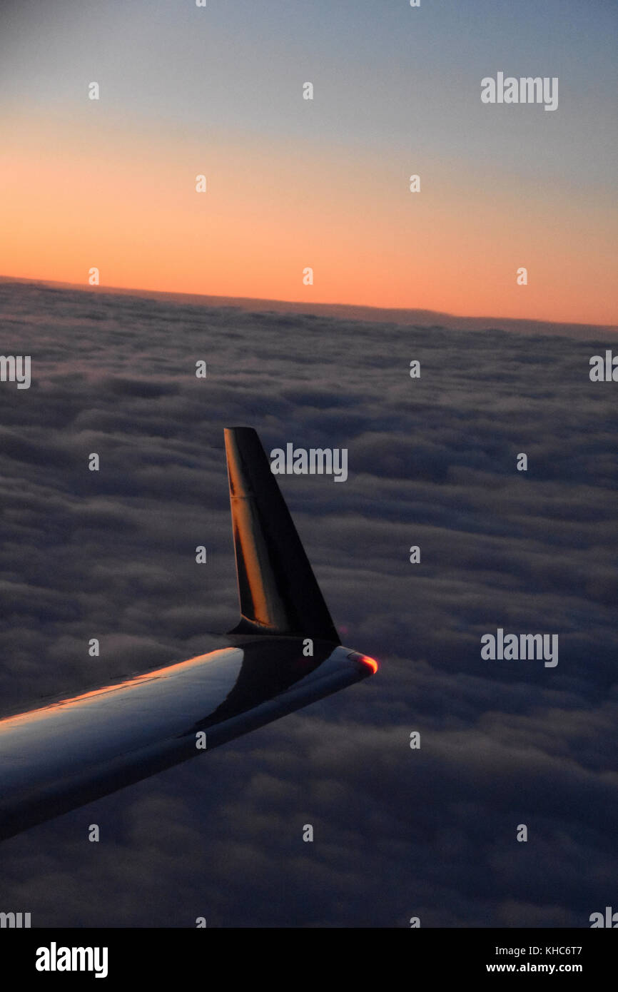 Sunrise In Flight Stock Photo - Alamy