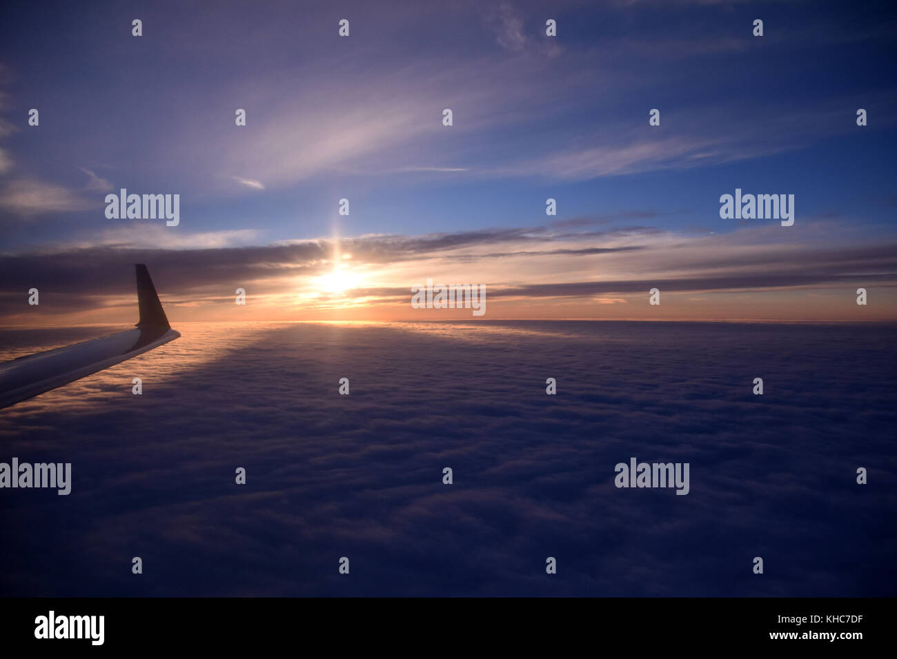 Sunrise In Flight Stock Photo - Alamy