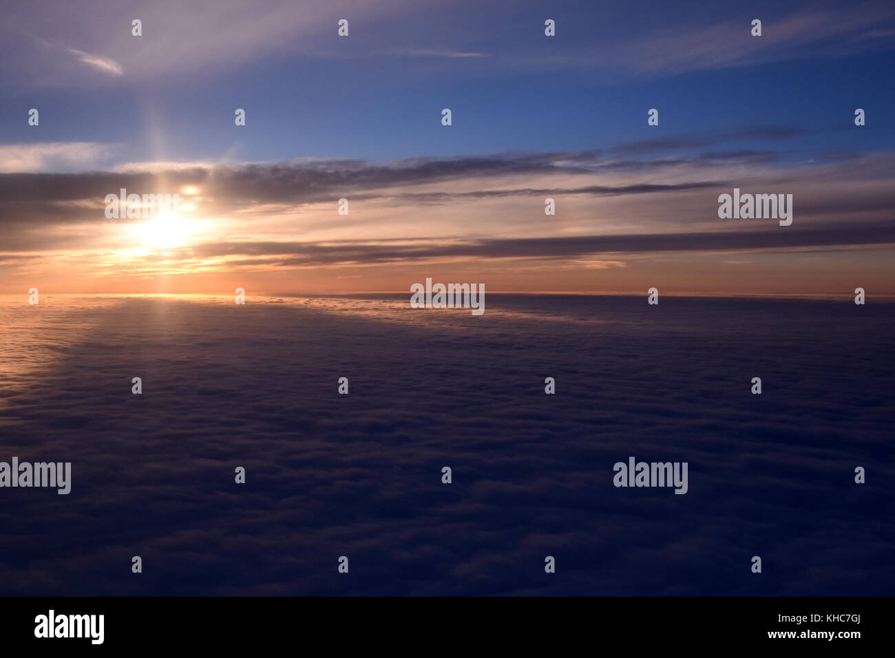 Sunrise In Flight Stock Photo - Alamy