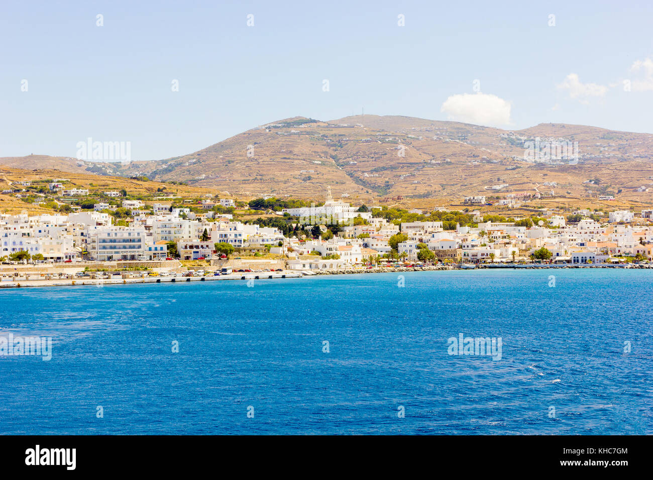 the town with port of Tinos island,Greece Stock Photo - Alamy
