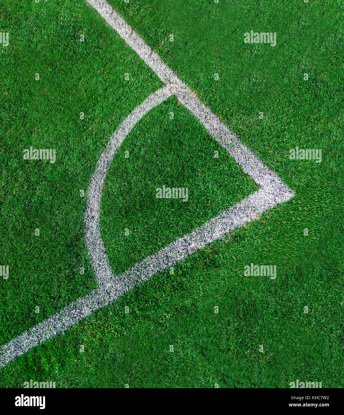 White line Corner of the artificial grass soccer field Stock Photo - Alamy