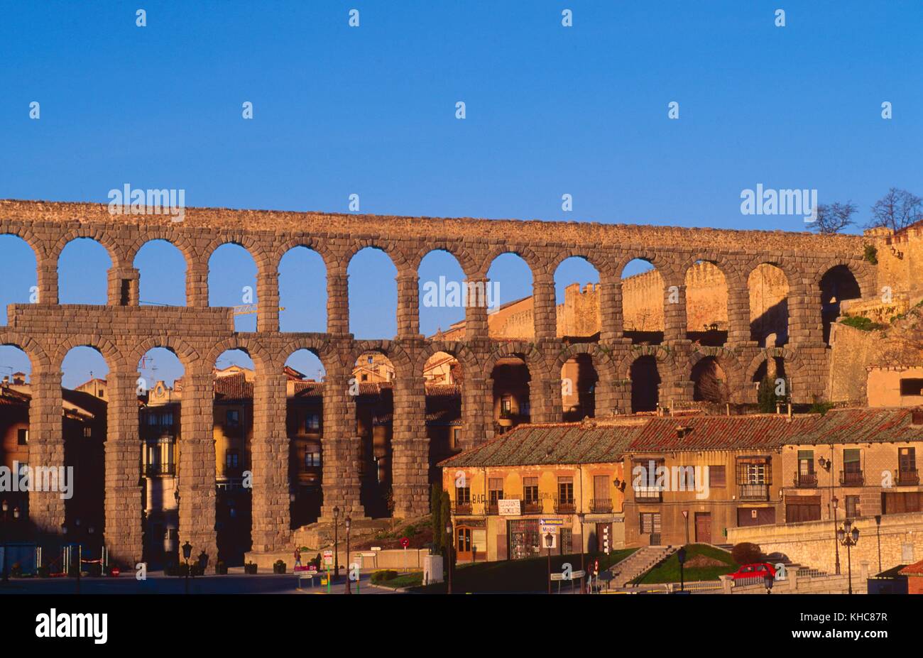 Roman Aqueduct, Segovia, city, Old Castile, Segovia Province, Spain ...