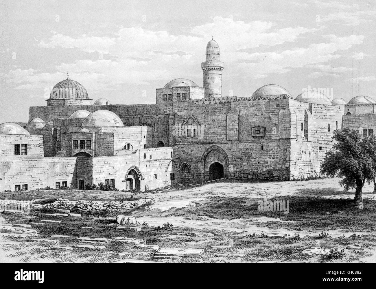 An etching from an illustration of the exterior of the Coenaculum ...