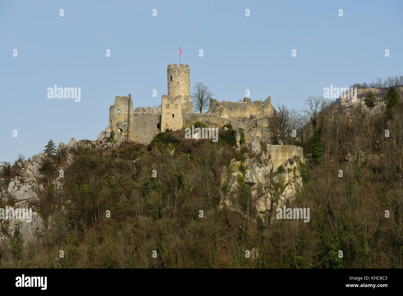 Motte, castle, ruins, Neu Falkenstein, St, Wolfgang, Jura, Canton of ...