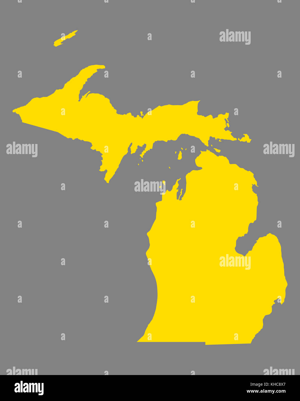 Map of Michigan Stock Photo - Alamy