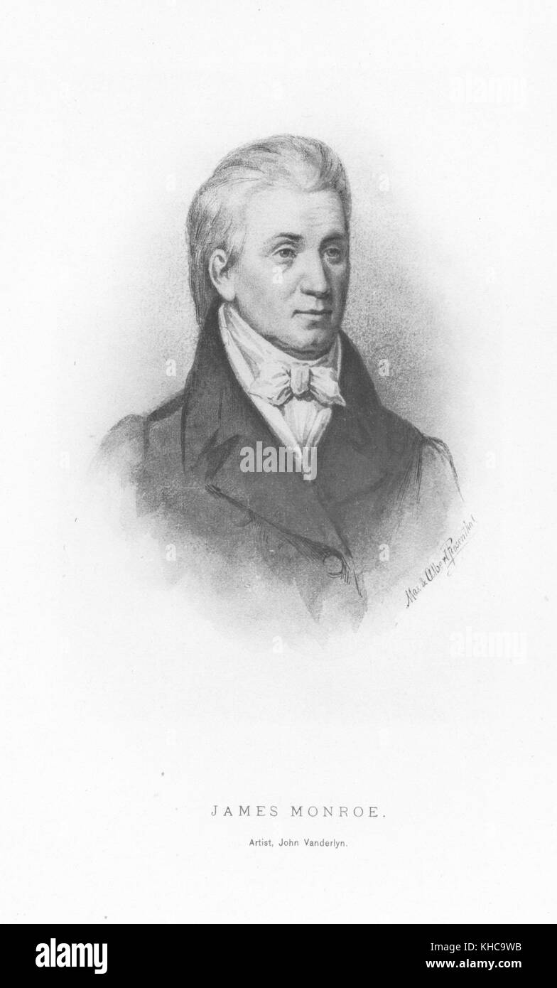 Engraving from a portrait of James Monroe, based on the 1816 portrait ...