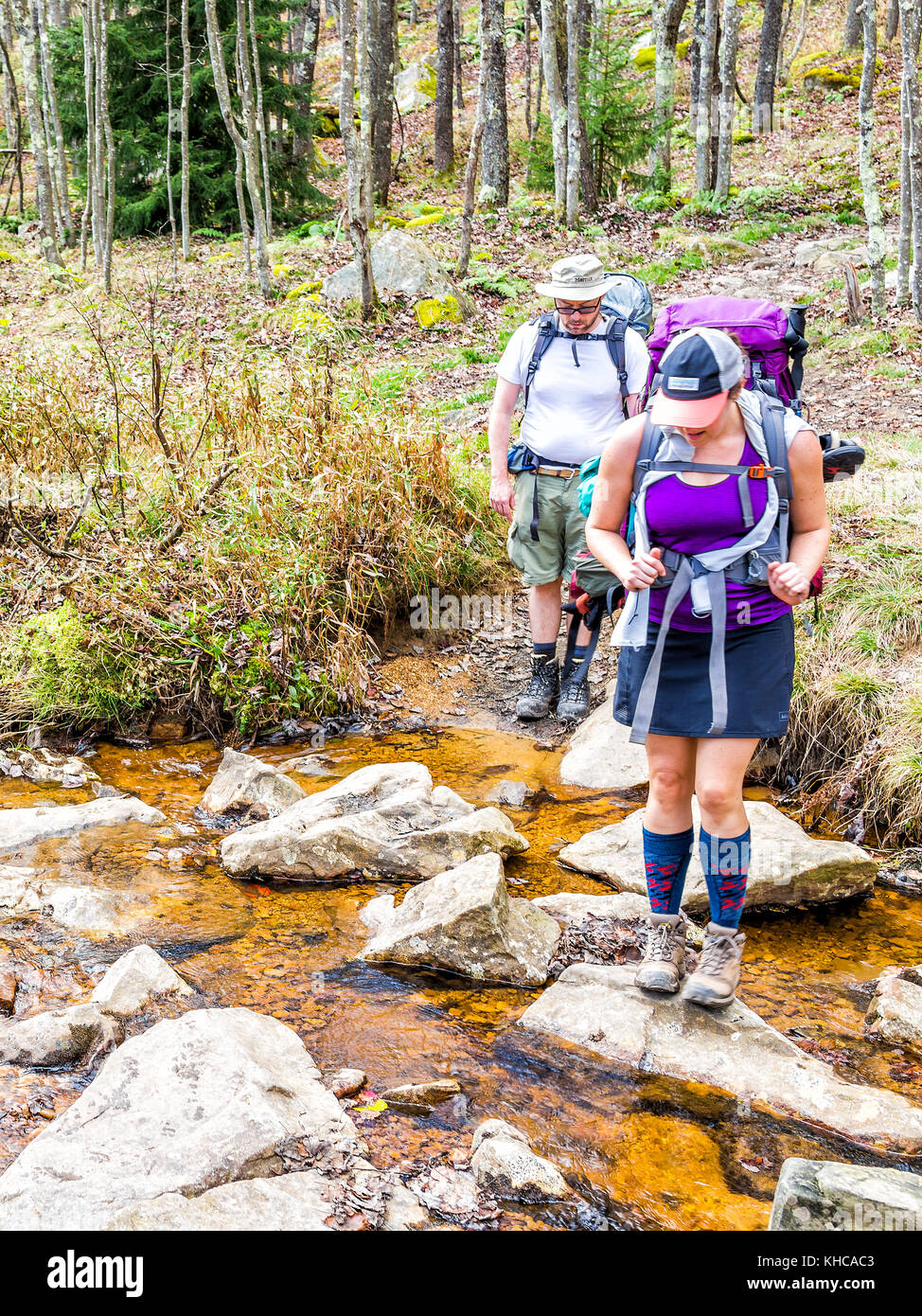 Two hikers using trekking hi-res stock photography and images - Alamy