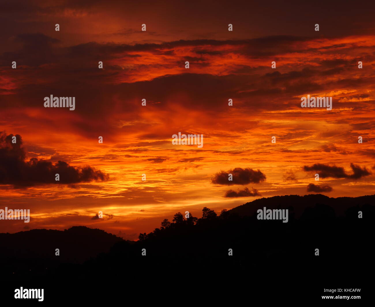Twilight beautiful evening cloudy sky after sunset background . There ...