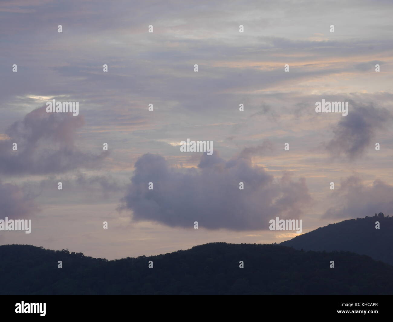 Twilight beautiful evening cloudy sky after sunset background . There ...
