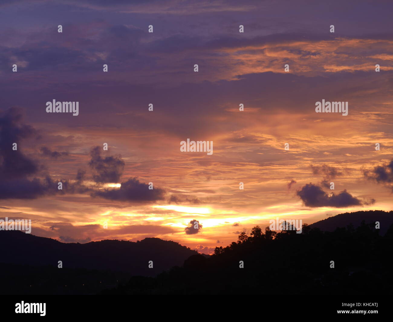 Twilight beautiful evening cloudy sky after sunset background . There ...