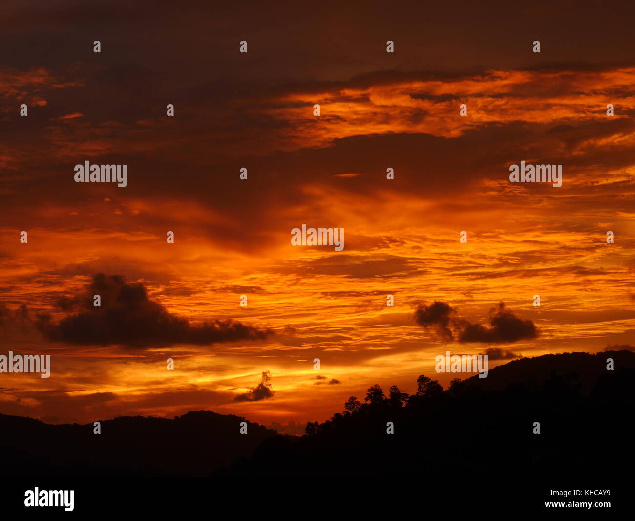 Twilight beautiful evening cloudy sky after sunset background . There ...