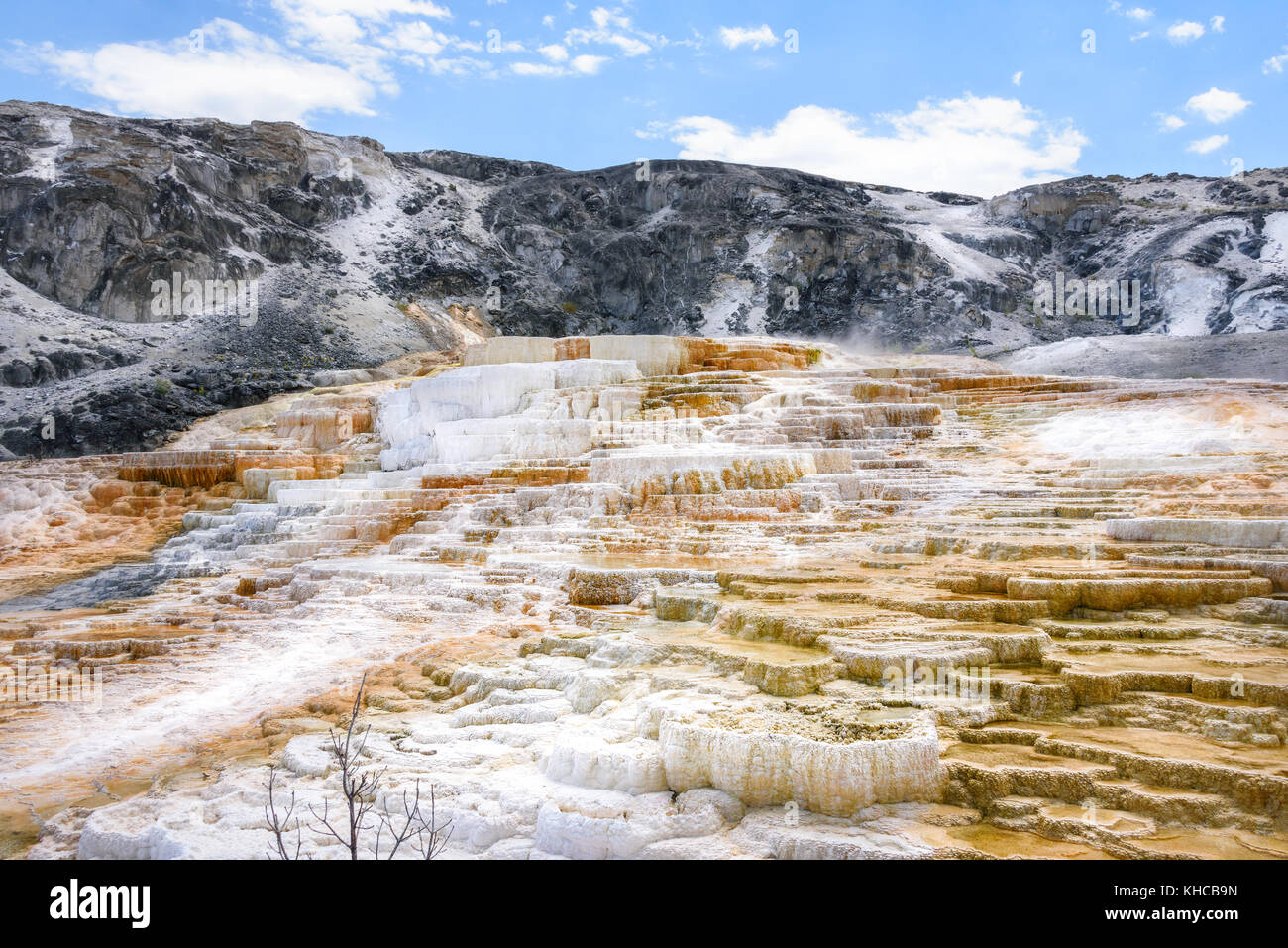 Palette Spring, Falls, Travertine Terrace, Mammoth Hot Springs ...